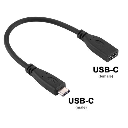 Short USB Type-C Female Extension Cable (20cm)